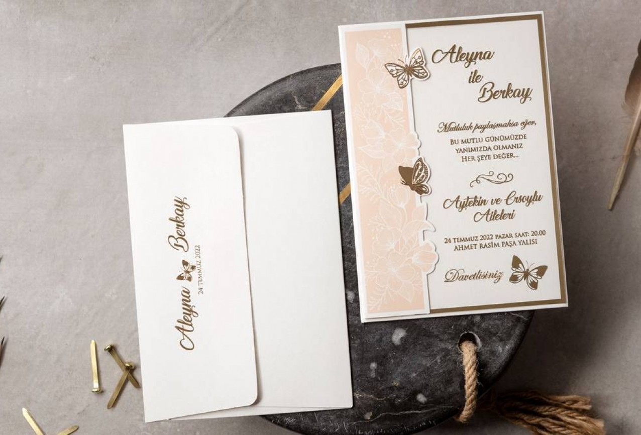 Butterfly Clear Acrylic Wedding Invitation